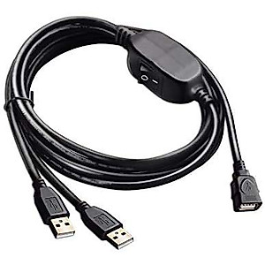 Vrllinking USB Splitter Cable,Printer Sharing Switch Cable, USB Splitter 2 Male 1 Female for Printer, Scanner, Speaker, Keyboard, Mouse Etc, with Printer Cable (5ft/1.5m)