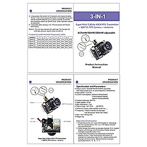 AKK Micro FPV AIO Camera (600TVL) and 5.8G 0/25/50/200mW Switchable Transmitter with Clover Antenna for FPV RC Car FPV Racing Drone Quadcopter Micro RC Plane Whoop Blade Inductrix