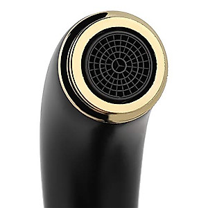 Bathroom Sink Faucet, G1/2 2 Handle 3 Holes Deck Mounted Brass Faucet, Crystal Handle Mixer Tap(Notice The Crystal ON Handle), Matte Black, 1 1/4-1 1/2Inch Sink Hole Size