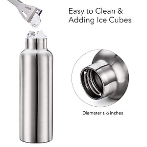 Gteller Stainless Steel Vacuum Insulated Water Bottle 34/25/20/17/12oz 18/8 for Hot and Cold Drinks, Double Walled, Leak Proof (Silver(12oz))