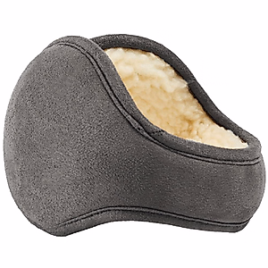 Caistre Winter Warm Outdoor Earmuffs, Foldable Ear Warmers Knit Furry Fleece Ear Muffs for Women Men