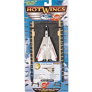 Hot Wings Planes F-14 Tomcat (with Grey Military Markings) with Connectible Runway Die Cast Plane in Aviation Museums Nationwide