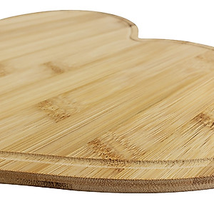 (Set of 12) 12" Heart Shaped Bulk Plain Bamboo Cutting Boards with Juice Groove | For Customized Engraving | Wholesale Premium Blank Board