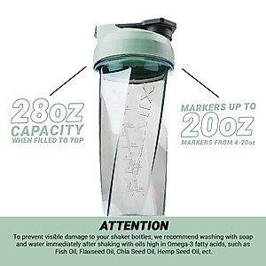 HELIMIX 2.0 Vortex Blender Shaker Bottle Holds upto 28oz | No Blending Ball or Whisk | USA Made | Portable Pre Workout Whey Protein Drink Shaker Cup | Mixes Cocktails Smoothies Shakes | Top Rack Safe