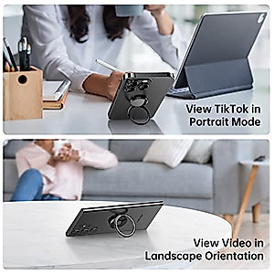 Syncwire Cell Phone Ring Holder Stand, 360 Degree Rotation Finger Ring Kickstand with Polished Metal Phone Grip for Magnetic Car Mount Compatible with iPhone, Samsung,LG,Pixel, Smartphone Accessories