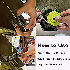 Weed Wacker String Spool Replacement Compatible with Ryobi One Plus+ AC80RL3 18V, 24V, and 40V Cordless Trimmers, 6 Pack String Trimmer Line .080 Inch Weed Eater String Twisted Line