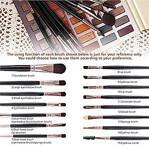 UCANBE 60 Colors Naked Eyeshadow Palette + 15Pcs Makeup Brush Set, All in One Nude Neutral Smokey Makeup Pallet with Brushes Tools, Pigmented Warm Matte Shimmer Powder Eye Shadows Cosmetic Halloween Beauty Kit
