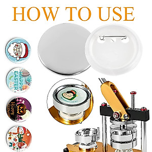 MiDube 2.25 inch Blank Button Badge Maker Pin Parts Metal Large Shells Plastic Back Cover and Clear File Components DIY Crafts Arts Supplies for Buttons Machine Presents Souvenirs 98 Pack (B-100)