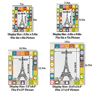 Yzrwebo Math Tools 5x7 Picture Frame Math Symbols Wood Photo Frames High Transparent Horizontal and Vertical Tabletop Display or Wall Mounting for Family Home Gallery Office