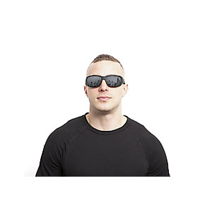 REKS ST Black WRAPAROUND I Silver Mirror Polarized lens