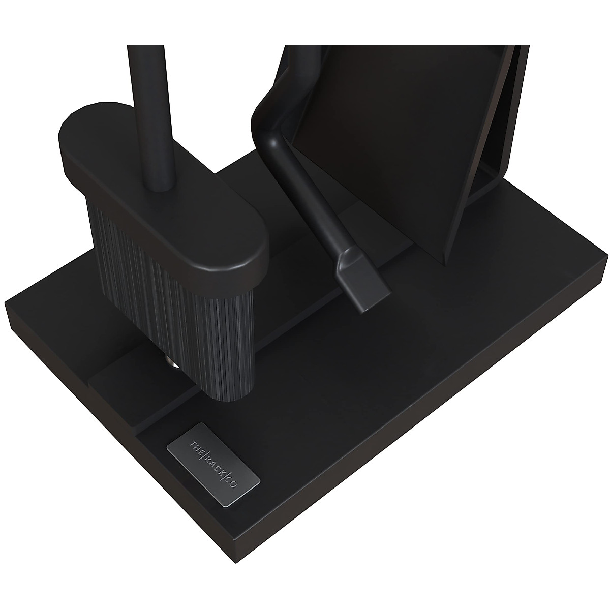 TheRackCo. - Fireplace Tools Set with Metal Base and Wood Handle, Broom, Shovel and Poker