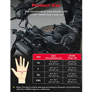 KEMIMOTO Winter Motorcycle Gloves, Rainproof Riding Gloves with Touchscreen, Motorcycle Winter Gloves for Men, Warm Motorcycle Gloves for Riding, ATV, UTV, Snowmobile - Blue, Large