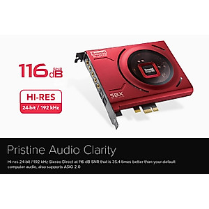 Creative Sound Blaster Z SE Internal PCI-e Gaming Sound Card and DAC, 24-bit / 192 kHz, 116 dB SNR, ASIO, 600Ω Headphones Amp, Mic EQ, Discrete 5.1 / Virtual 7.1, Supports Dolby Digital Live, DTS