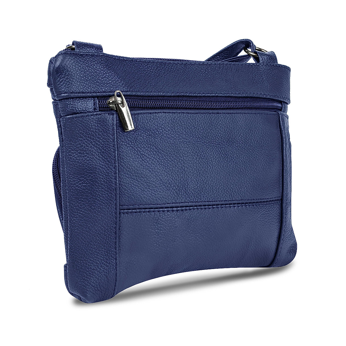 Leather Wide Crossbody Bag - Super Soft & Durable Crossbody Bags For Women & Men Trendy - Messenger Handbag with Adjustable Strap (7” L x 9” W)