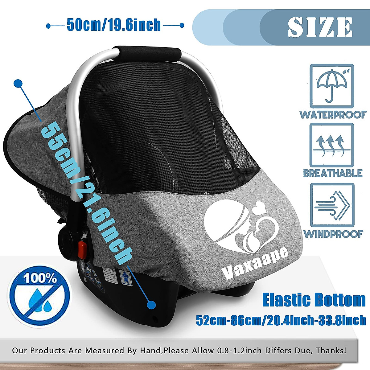 Car Seat Rain Cover,Food Grade EVA,Universal Car Seat Rain Weather Shields,Waterproof, Windproof Protection,Rain Cover Features Quick-Access Zipper Door+Ventilated Mesh Window for Insect Protection