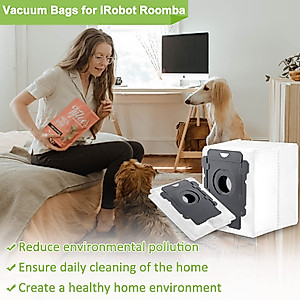 Replacement Bags for iRobot i & s & j Series Vacuum Cleaner i3 i3+(3550) i4 i4+(4552) i6 i6+(6550) i7+ i7Plus j7+(7550) i8+(8550) s9 s9+(9550) with Automatic Dirt Disposal Bags, 10 Pack - Grey