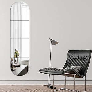 MCLEULLA Full Body Wall Mirrors, 12x12 4pcs Acrylic Plexiglass Mirror Wall Mounted Full Length Frameless Mirror Makeup Large Long Mirror for Walls Home Workout Gym Hallway Mirror Floor Tile