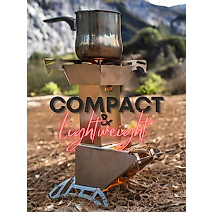 Spitfire Rocket Stove - Spartan Light Rocket Stove Wood Burning Portable Stove w/Travel Case, Collapsible Backpacking Wood Stove, Camp Rocket Stove, Outdoor cooking stove Estufa De Leña Para Cocinar