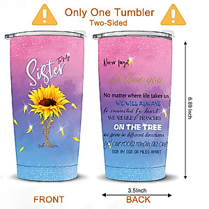 Sister Gifts, Big Sister Gift, Happy Birthday Gifts for Sister from Sister Tumbler 20oz, Sisters Birthday Graduation Gifts Ideas for Women, Big Sister Gifts for Girls,Best Sister Ever Gifts Cup