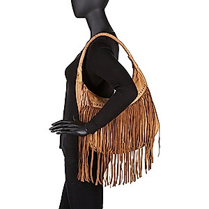 Scully Women's Fringe Hobo Bag Tan One Size