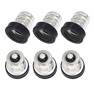 E-Simpo 6pcs E12 to E11 Adapter Mini Candelabra Base E12 to E11 Lamp Socket Adapter, Lamp Holder Bulb Base Adapter E12 Male to E11 Female Lamp Base Converter(6pcs E12 to E11 Adapter)