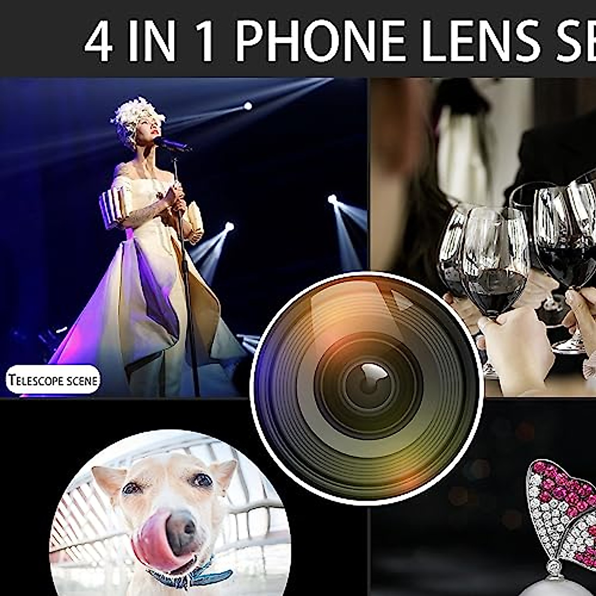 High Power 28x HD Phone Telephoto Lens Cell Phone Camera Lens Kit 198 Degree Ultra Wide Angle Fisheye Lens