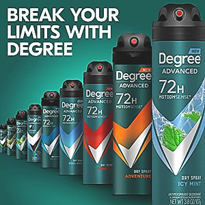 Degree Men Advanced Antiperspirant Deodorant Dry Spray Icy Mint 3 Count 72-Hour Sweat and Odor Protection Deodorant For Men With MotionSense Technology 3.8 oz