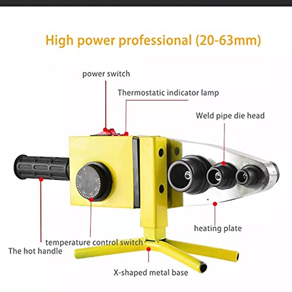 Suerthy Pipe Fusion Welder, Handheld Socket Fusion Welder, Save Time and Energy, Increase and Thicken, 260v, 1500w Practical Hand Tool, for Induatrial Use (Size : Profesional 1500W)