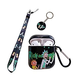 NOLEGA Fancy Funny Friendly Gestures and Unique IMD Process TPU Soft AirPods Case, Personalised with Cartoon Lanyard Keychain AirPods 1/2 Case Cover