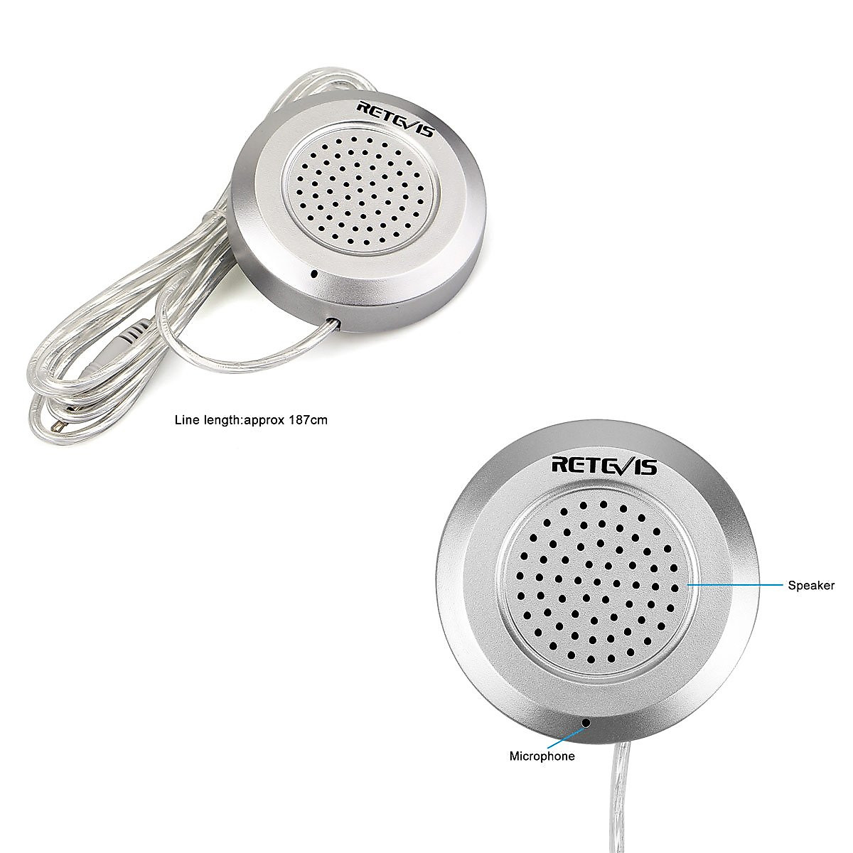 Retevis RT-9908 Window Speaker System,Intercom System,Two Way Voice Transmission,High Power Speaker for Bank,School,Store(4 Pack)