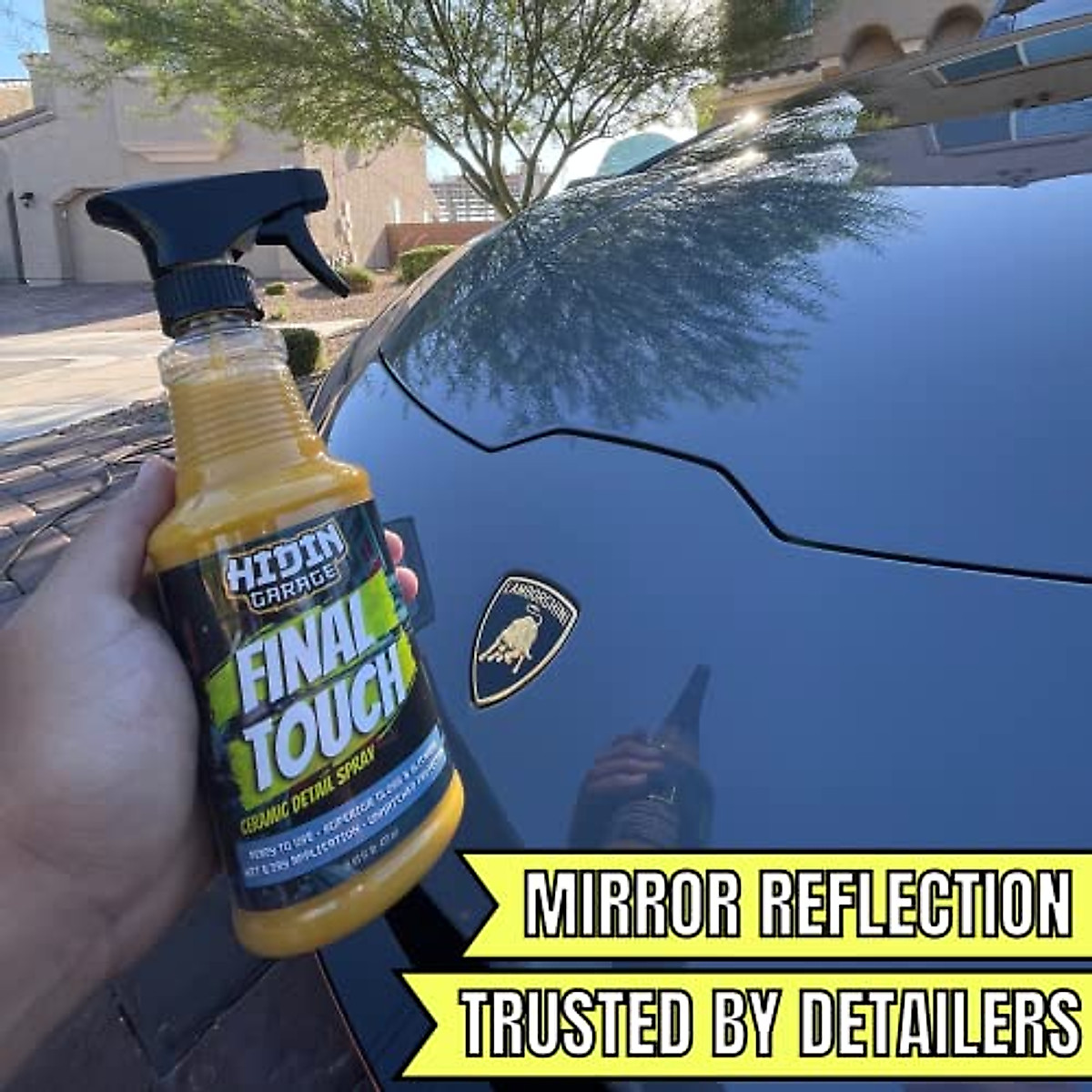 Hidin Garage Ceramic Coating – Premium Final Seal Setting Spray for Cars Wax Enhanced Protection and Deep Gloss Shine Ready to Use Wet Dry Application 16fl. oz (HG-0001-1)