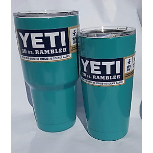 YETI Rambler Tumbler, Stainless Steel, with Lid, Custom Colors (Turquoise) (20 Ounce)