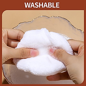 Teenitor 4.13 Inch Powder Puff, Body Powder Puff Ultra Soft Washable Large Round Velour Powder Puff Loose Powder Puff, 4 Pcs Powder Puff for Body Powder