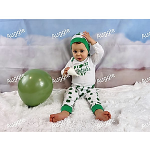 Baby Boys' Outfit Set My First St Patrick's Day Long Sleeve Clover Romper (White, 0-3Months)