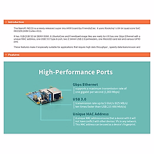 WayPonDEV NanoPi NEO3-LTS Mini Router Single Board Computer Rockchip RK3328 1GB Super Tiny ARM Board for IOT Smart Home Gateway Support FriendlyWrt Ubuntu (with Case and Heat Sink)