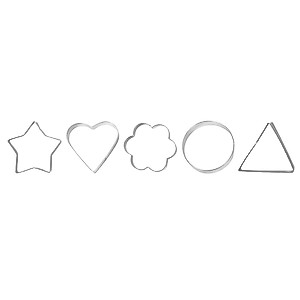 5 Set Cookie Cutters Set, Stainless Steel Pastry Fruit DIY Mold Star Roundcookie Cutters Set for Kitchen Baking Mold Tool