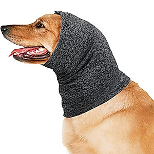 QIYADIN Pet Soft Snoods for Dogs, Quiet Ears Muffs Thunder Hat for Dog, Calming Dog Hood for Noise Protection, Anxiety Relief Head Wrap Ear Cover for Dog and Cats (Medium, Black)