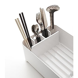 Yamazaki Home Drainer-Drying Kitchen Counters | Plastic | Dish Rack, One Size, White