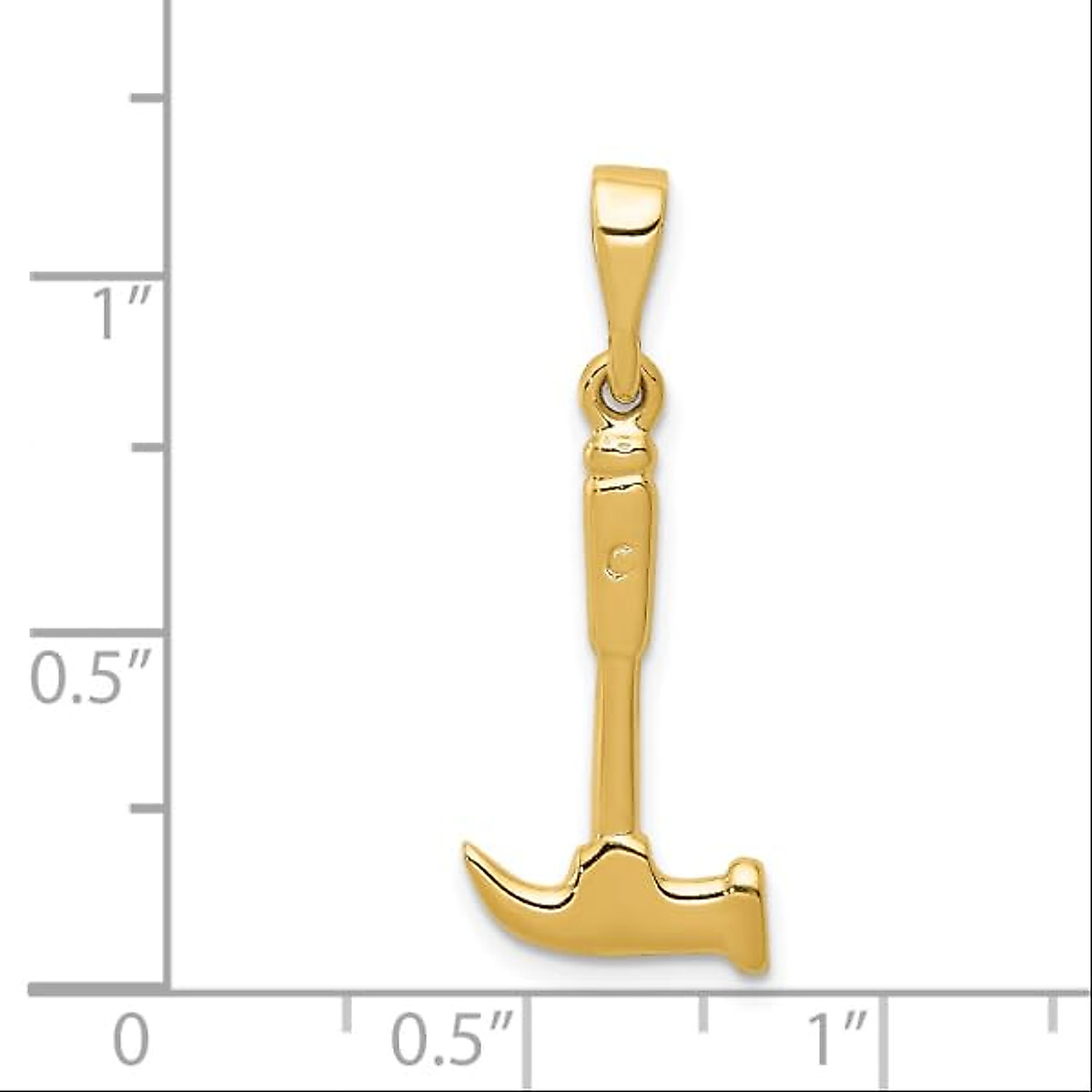 IceCarats 14K Yellow Gold Hammer Necklace Charm Pendant 30mm x 10mm Only