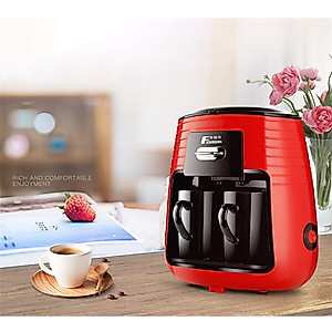 NOALED Coffee Machine Built-In, Coffee Machine Espresso American Coffee Machine Home Automatic Tea Machine Filter Mini Coffee Pot Red