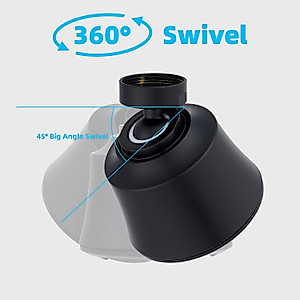 iFealClear Sink Faucet Aerator, Big Angle Swivel Faucet Sprayer Head, 360 Degree Kitchen Sink Faucet with 4 Spray Modes, Female and Male Thread Adapters Included, Matte Black