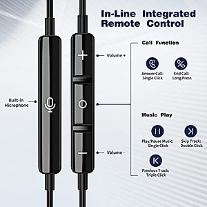 3.5mm Headphones Wired Earbuds with Microphone Noise Cancelling Earphone HiFi Stereo Clear Call Volume Control Semi In-Ear Ear Buds for Moto G Power G Pure Samsung A03s S10 A12 Nintendo Switch MP3 MP4