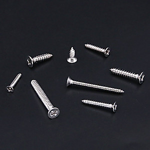 Hilitchi 285-Piece Stainless Steel Phillips Flat Head Self Tapping Screw Assortment Kit (Flat Head)