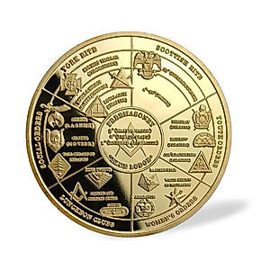 Masonic Challenge Coin Square Compass Freemason Lodge Family Map Working Tools