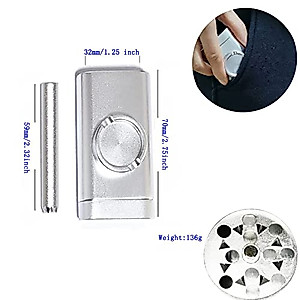 MIFAVOR Portable Herb Grinder Spice Box Mini Metal Travel Kit with Magnetic Lid for Seasoning Storage (Mini, Silver)