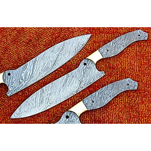 Forged Damascus Steel Chef Knife Blank Blade for Knife Making Diy Professional Kitchen Knives Blanks 12.50" vk5053