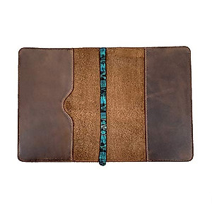 Hide & Drink, Rustic Leather Refillable Journal Cover Compatible with Notebook XL (7.5 x 9.75 in) w/Tipico Strap, Office & Work Essentials, Handmade (Bourbon Brown)