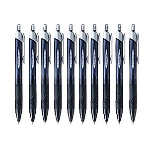 Uni-ball New Jetstream Extra Fine & ultra micro Point Retractable Roller Ball Pens,-rubber Grip Type -0.38mm-Black Ink-value Set of 10