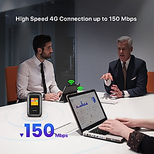 Tenda 4G Mobile Hotspot, 4G LTE Cat4 150Mbps MiFi Device, 4G Router, Support USB Interface Charging|2100 MAh Battery, No Configuration Required (4G185), Black