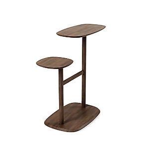 Umbra Swivo Side Bedside Two Swiveling Table Tops, Aged Walnut